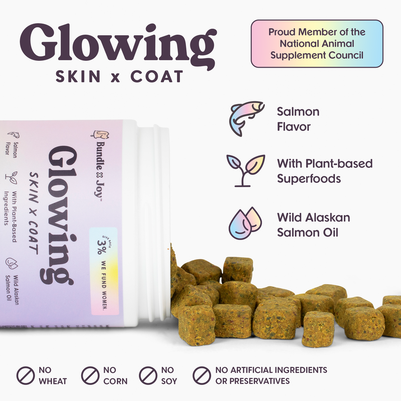 Skin & Coat Supplement for Dogs - Glowing